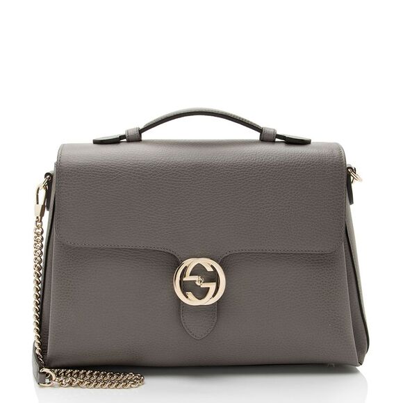 Gucci | Bags | Gucci Leather Interlocking G Medium Top Handle | Poshmark